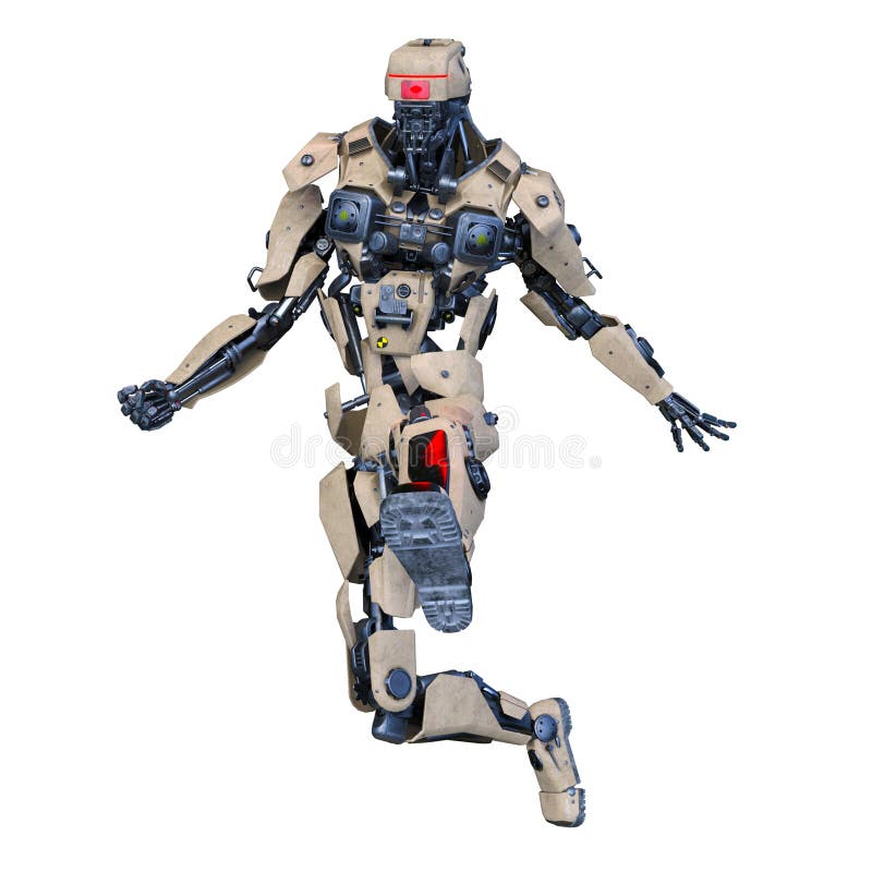 Android Robot Cyborg Woman Humanoid Side View - 3d Rendering Stock ...