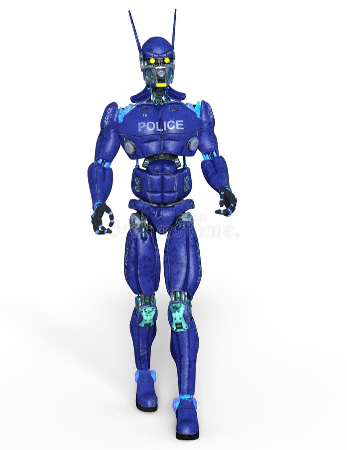 Robot police stock illustration. Illustration of intelligence - 107099548