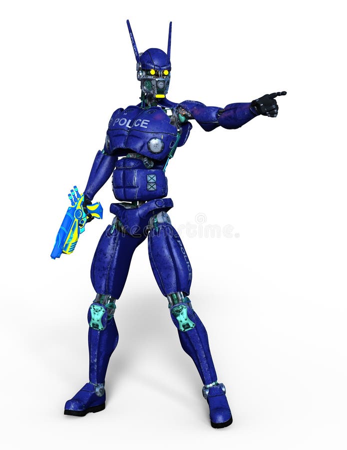 Robot police stock illustration. Illustration of intelligence - 107099617