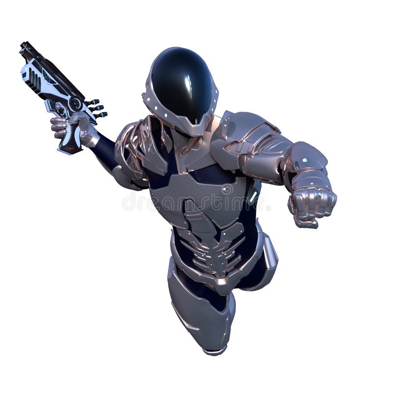 Robot police stock illustration. Illustration of weapon - 73716649