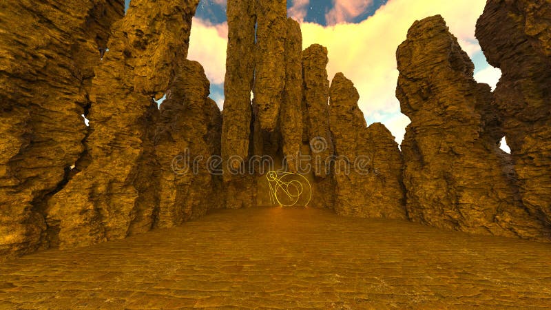 3D CG Rendering of Rocky Place Stock Illustration - Illustration of ...