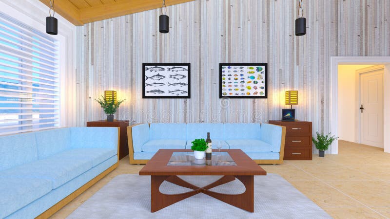 3D CG rendering of room stock illustration. Illustration of exterior ...