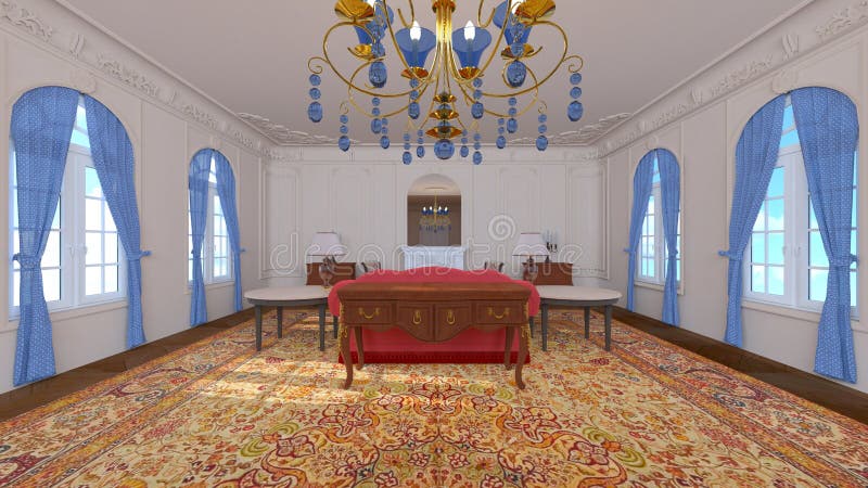 3D CG rendering of room stock illustration. Illustration of estate ...