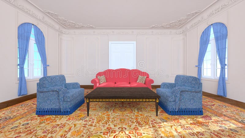 3D CG rendering of room stock illustration. Illustration of background ...