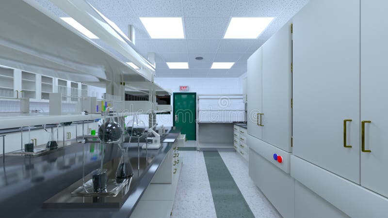 3D CG Rendering of Science Room Stock Photo - Image of background ...