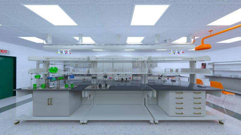 3D CG Rendering of Science Room Stock Illustration - Illustration of ...