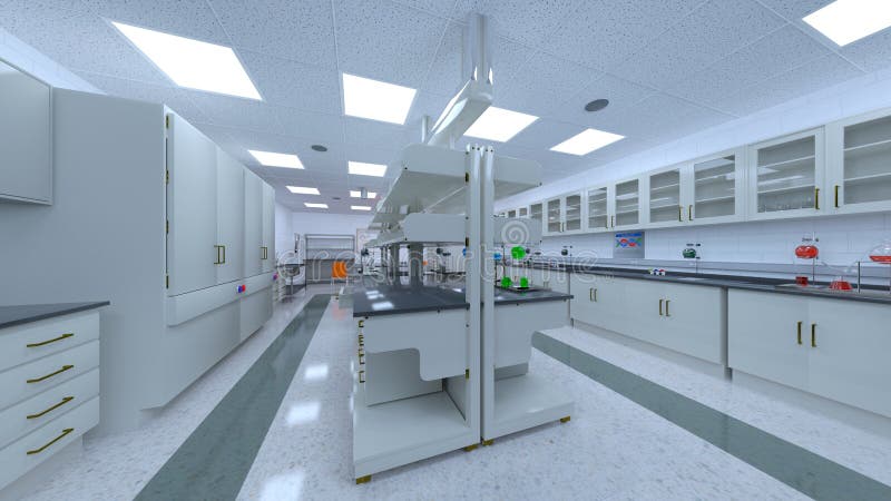3D CG Rendering of Science Room Stock Image - Image of indoor, science ...