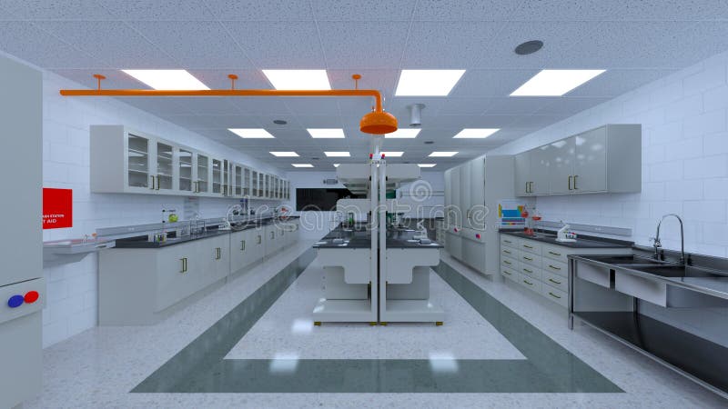 3D CG Rendering of Science Room Stock Illustration - Illustration of ...