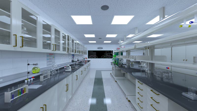 3D CG Rendering of Science Room Stock Illustration - Illustration of ...