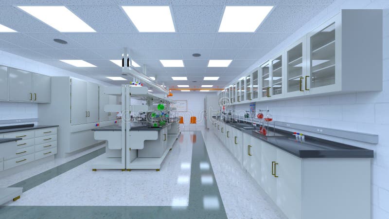 3D CG Rendering of Science Room Stock Illustration - Illustration of ...