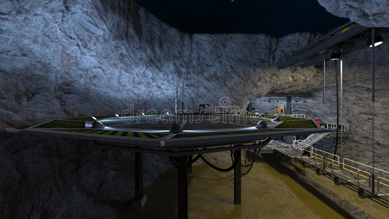 3D CG Rendering of Secret Headquarters Stock Illustration ...
