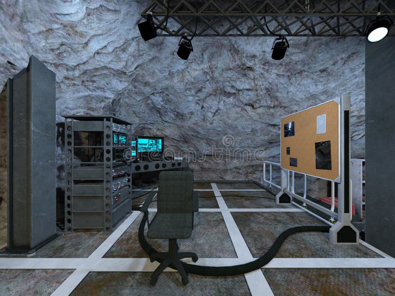 3D CG Rendering of Secret Headquarters Stock Illustration ...