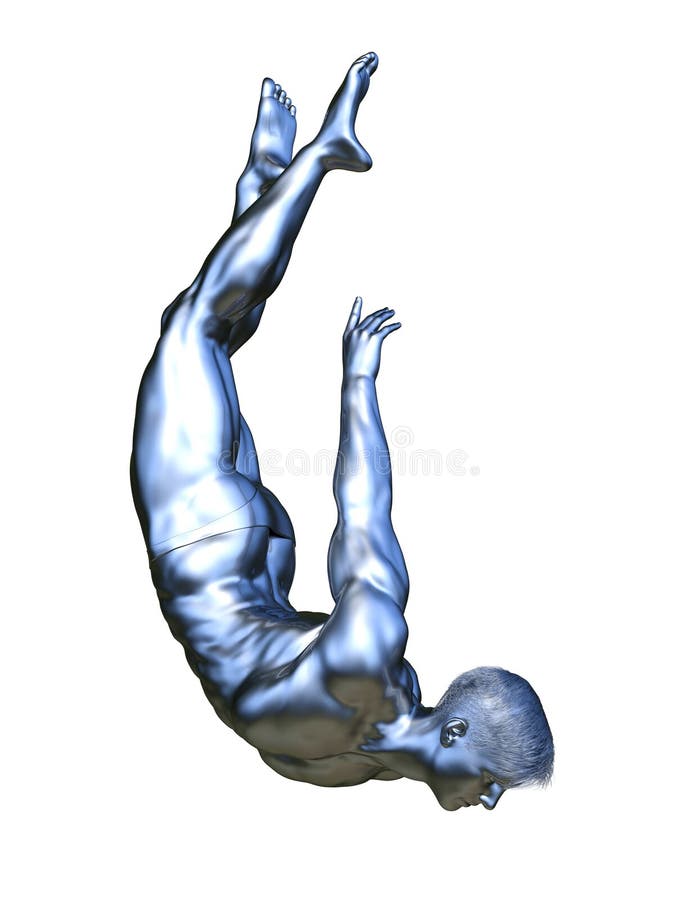 3D CG Rendering of Silver Man Statue Stock Illustration - Illustration ...