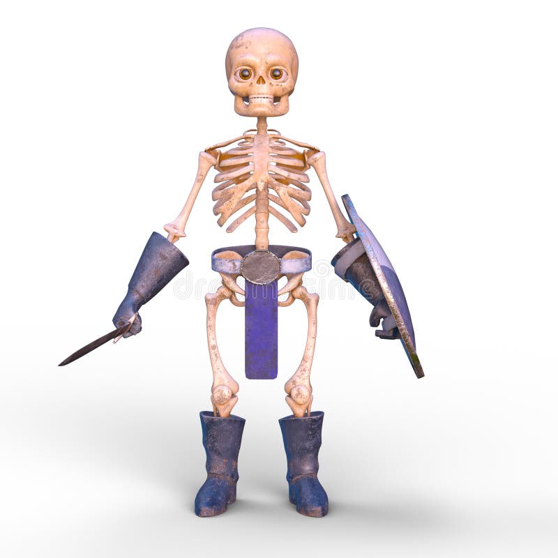Skeleton Knight Illustration Black and White Stock Illustration ...