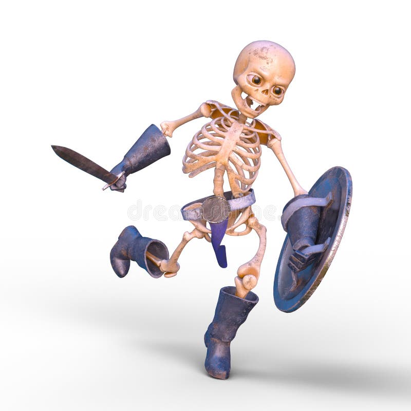 Skeleton Knight Illustration Black and White Stock Illustration ...