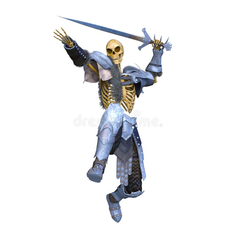 Skeleton knight stock illustration. Illustration of weapon - 102444047