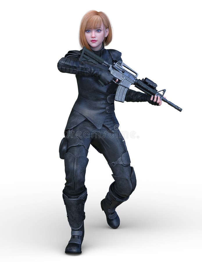 3D CG rendering of soldier stock illustration. Illustration of game ...