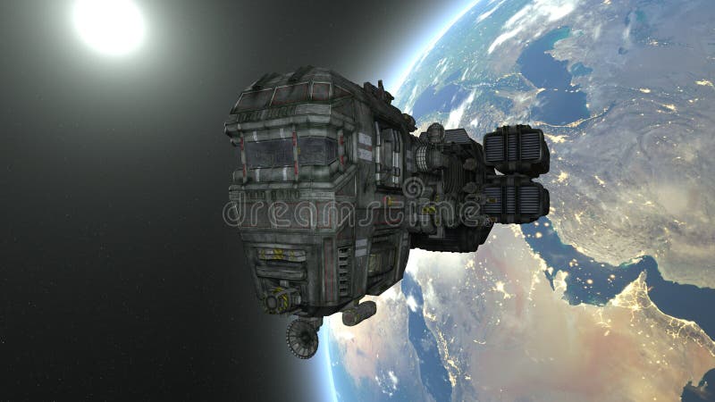 3D CG Rendering of Space Ship Stock Illustration - Illustration of ...