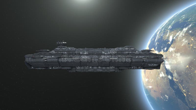 3D CG Rendering of Space Ship Stock Illustration - Illustration of ...