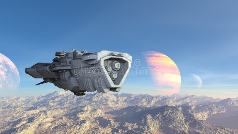 3D CG Rendering of Space Ship Stock Illustration - Illustration of ...