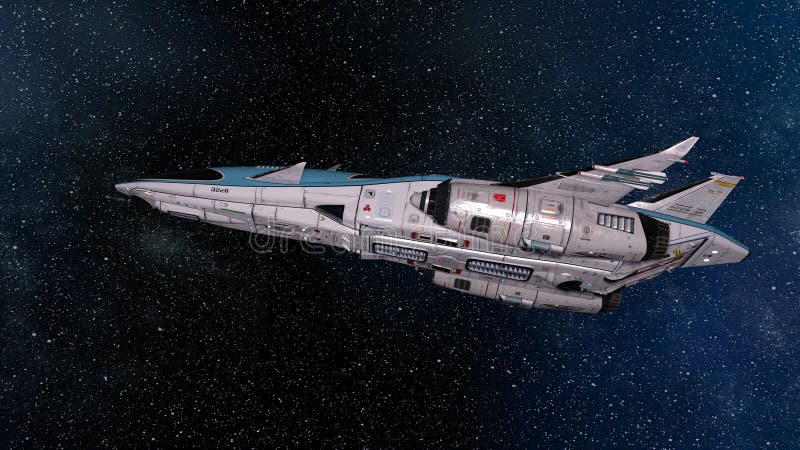 3D CG Rendering of Space Ship Stock Illustration - Illustration of ...