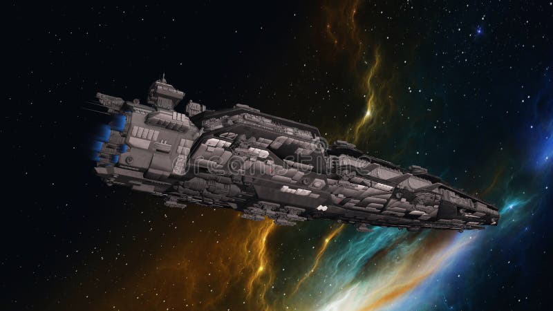 3D CG Rendering of Space Ship Stock Illustration - Illustration of ...