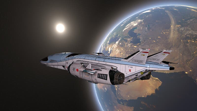 3D CG Rendering of Space Ship Stock Illustration - Illustration of ship ...