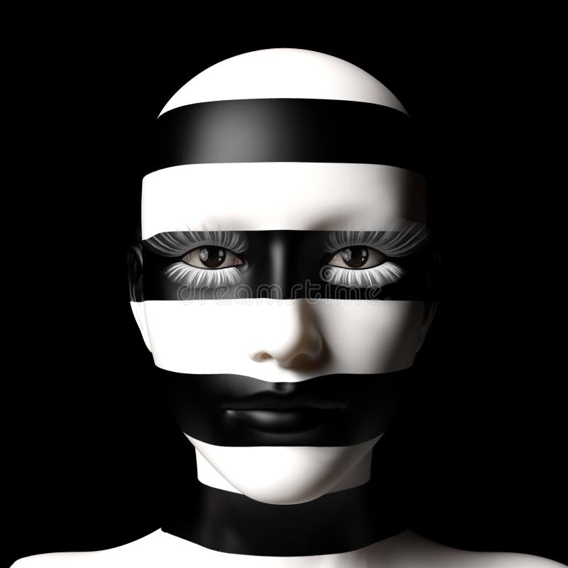 3D CG Rendering of Stripe Human Stock Illustration - Illustration of ...