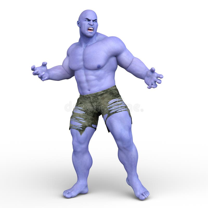 3D CG Rendering of a Strong Man Stock Illustration - Illustration of ...