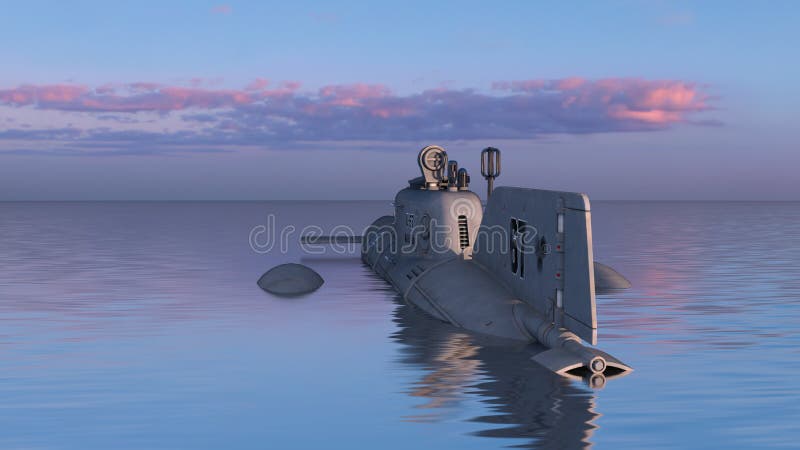 3D CG Rendering of Submarine Stock Illustration - Illustration of ...