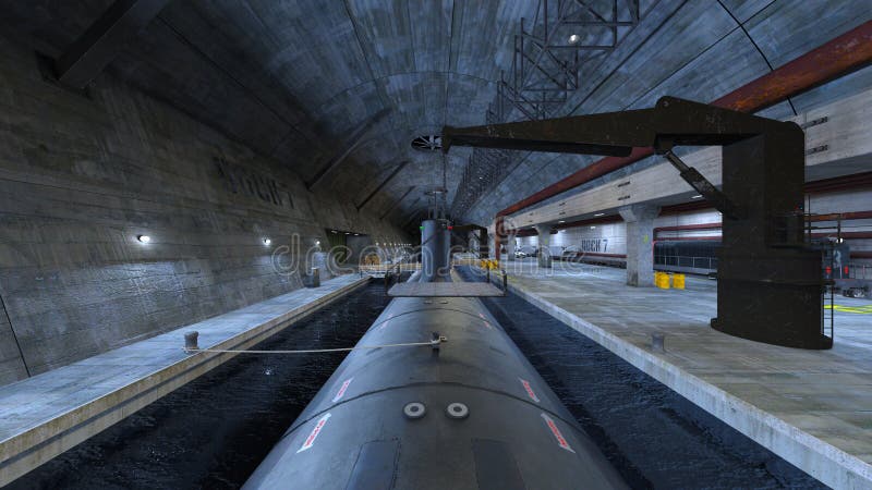 Submarine dock stock photo. Image of military, manufacturing - 99404798
