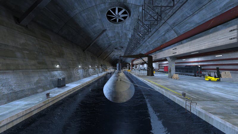 Submarine dock stock photo. Image of ocean, factory, structure - 99404814