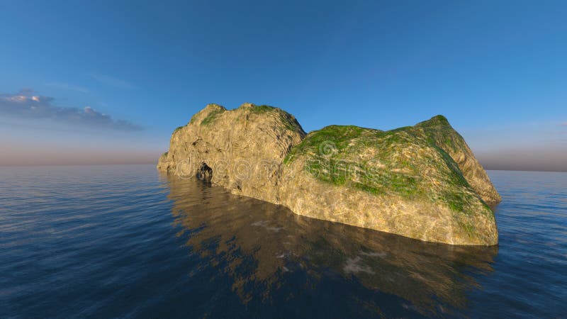 3D Rendering of the Sea View Living Room Stock Illustration ...