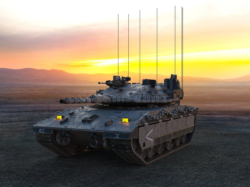 3D CG rendering of tank stock illustration. Illustration of battle ...