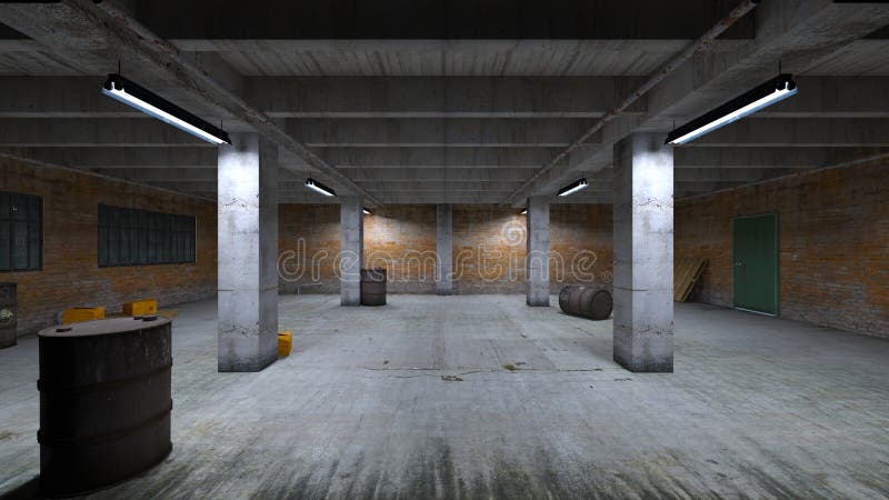 3D CG Rendering of Underground Building Stock Illustration ...