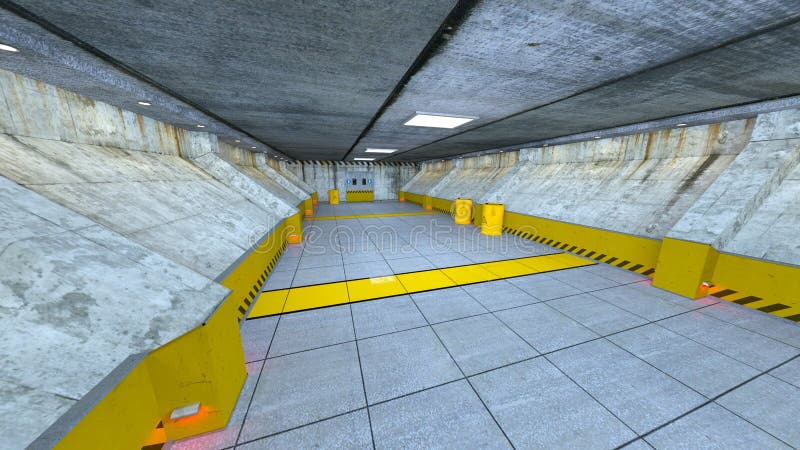 3D CG Rendering of Underground Passage Stock Illustration ...