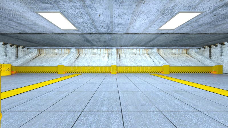 3D CG Rendering of Underground Passage Stock Illustration ...