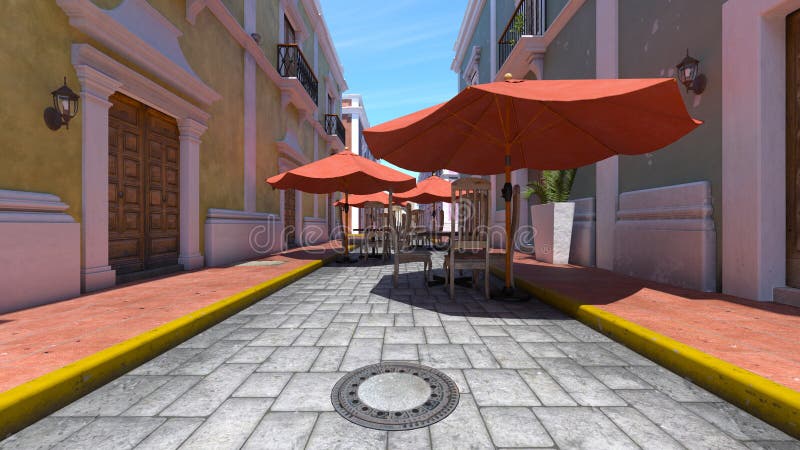 3D CG Rendering of Urban Area Stock Illustration - Illustration of ...