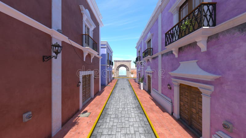 3D CG Rendering of Urban Area Stock Illustration - Illustration of ...