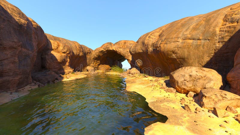 3D CG rendering of valley stock illustration. Illustration of view ...