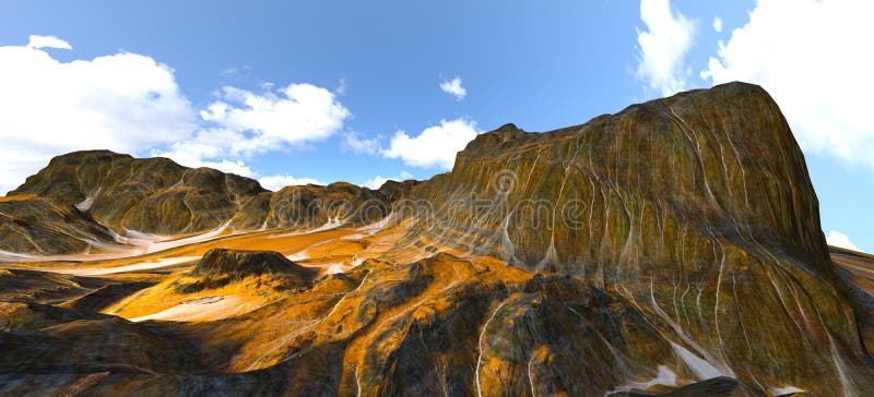 3D CG rendering of valley stock illustration. Illustration of ...