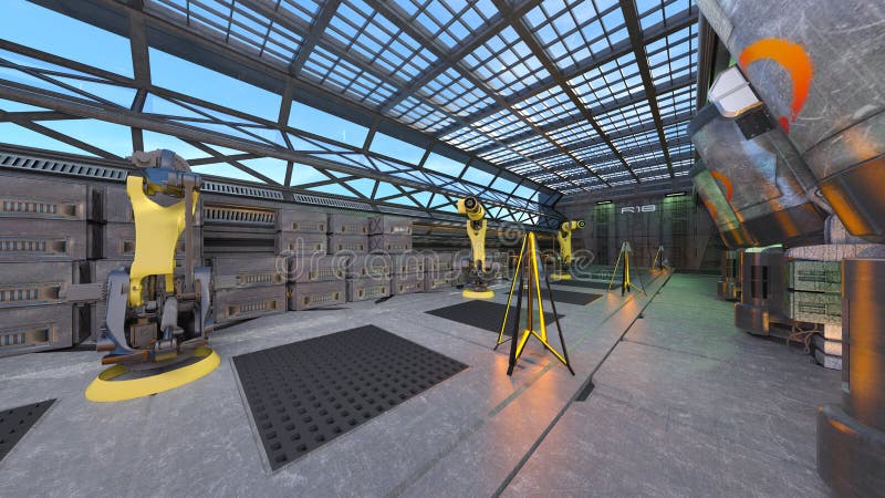 3D CG Rendering of Warehouse Stock Photo - Image of rendering, place ...