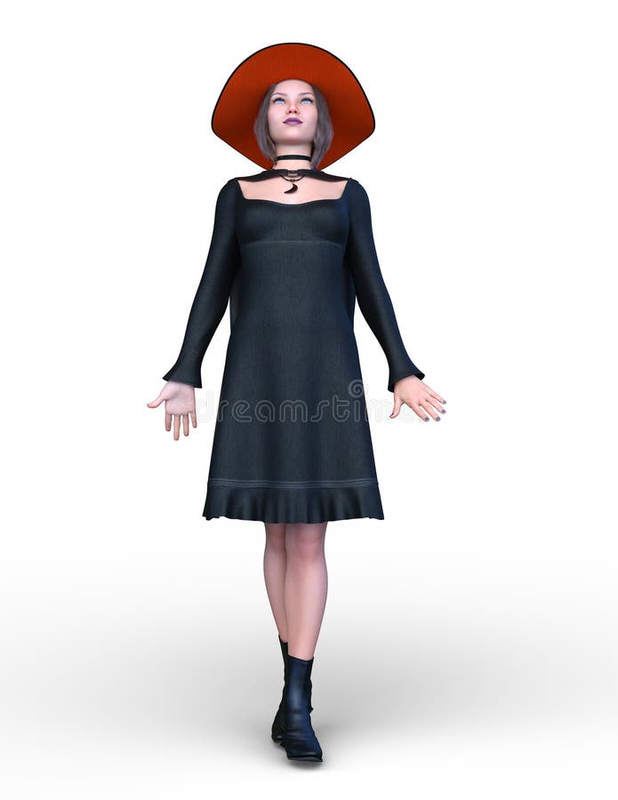 3D CG rendering of witch stock illustration. Illustration of dress ...