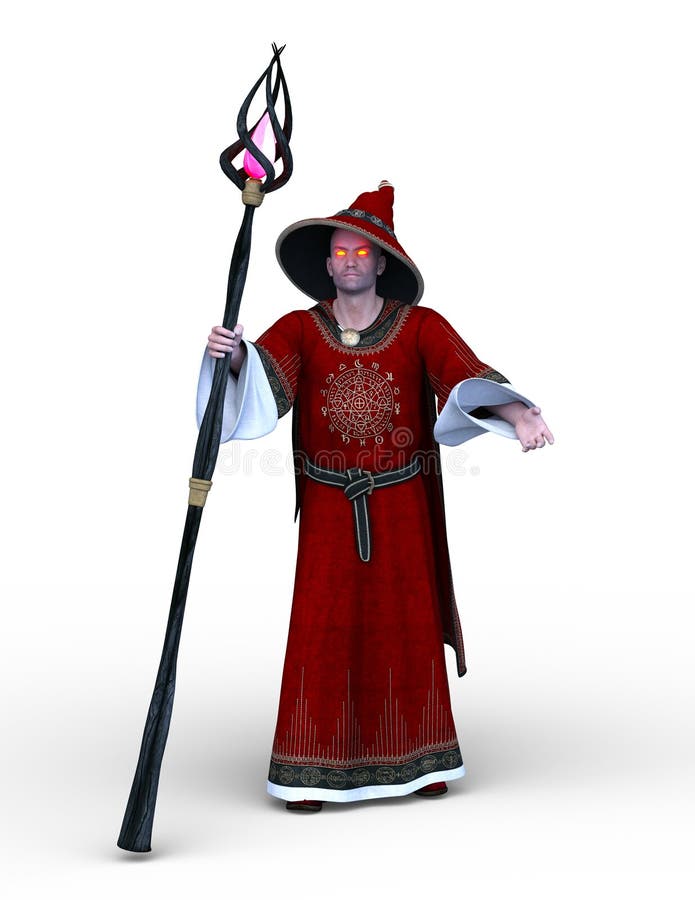 3D CG rendering of wizard stock illustration. Illustration of dress ...