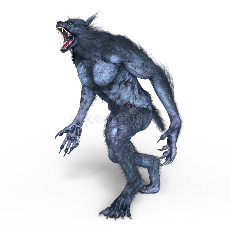 3D CG Rendering of Wolf Man Stock Illustration - Illustration of fear ...