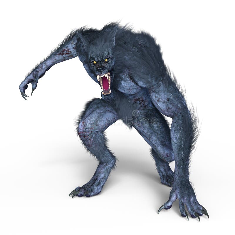 3D CG Rendering of Wolf Man Stock Illustration - Illustration of ...