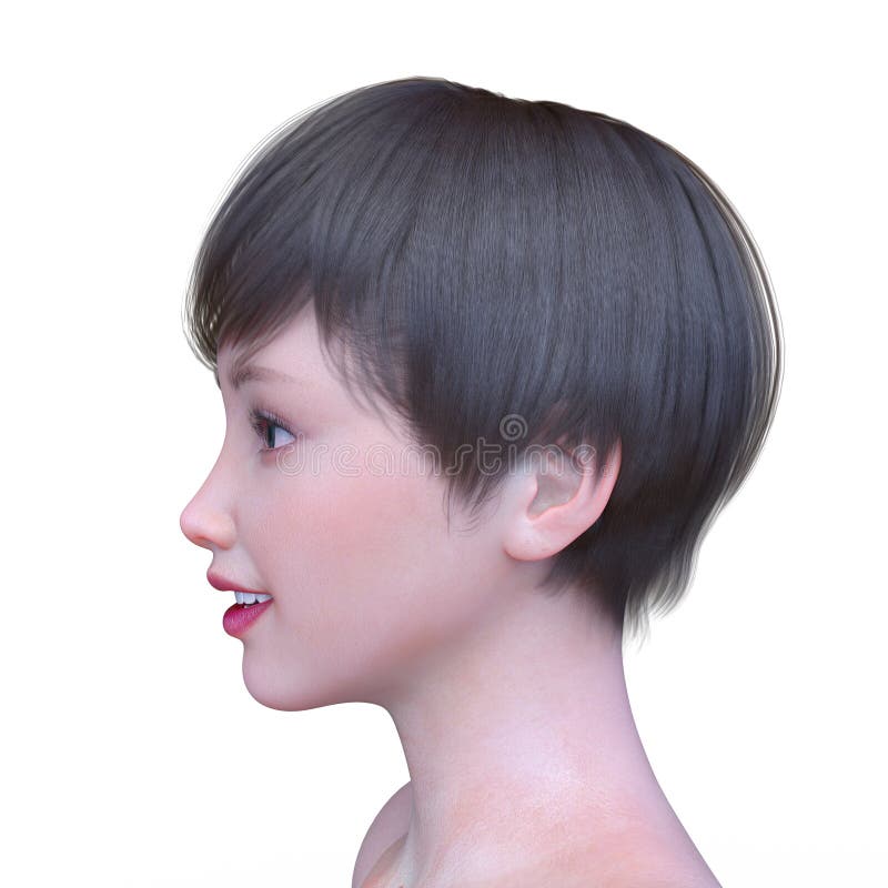 3D CG Rendering of Woman`s Face Stock Illustration - Illustration of ...