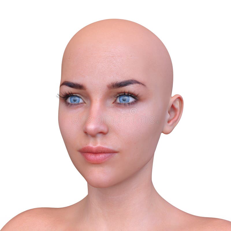 3D CG Rendering of Woman`s Face Stock Illustration - Illustration of ...