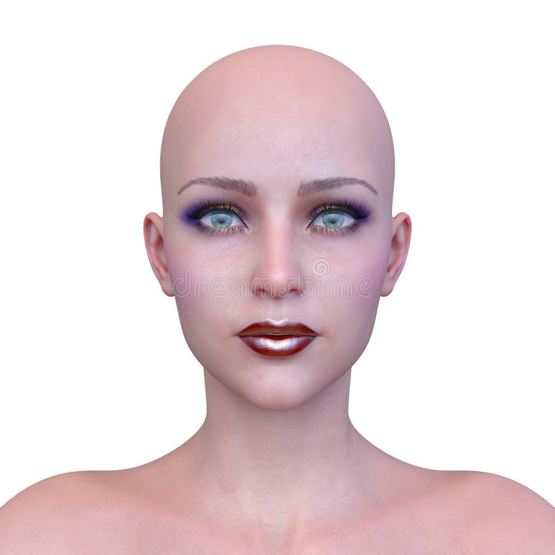 3D CG Rendering of Woman`s Face Stock Illustration - Illustration of ...