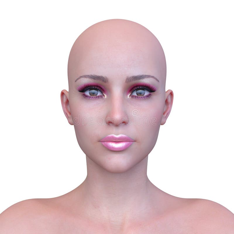 3D CG Rendering of Woman`s Face Stock Illustration - Illustration of ...